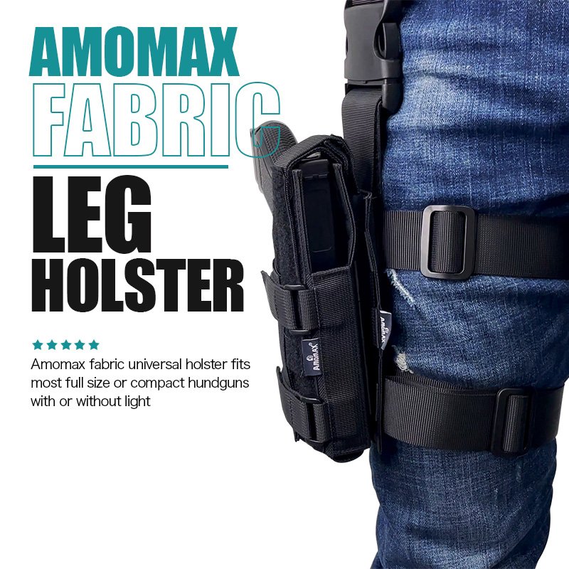 Cosciale in nylon nero (Amomax) - Phenix Airsoft